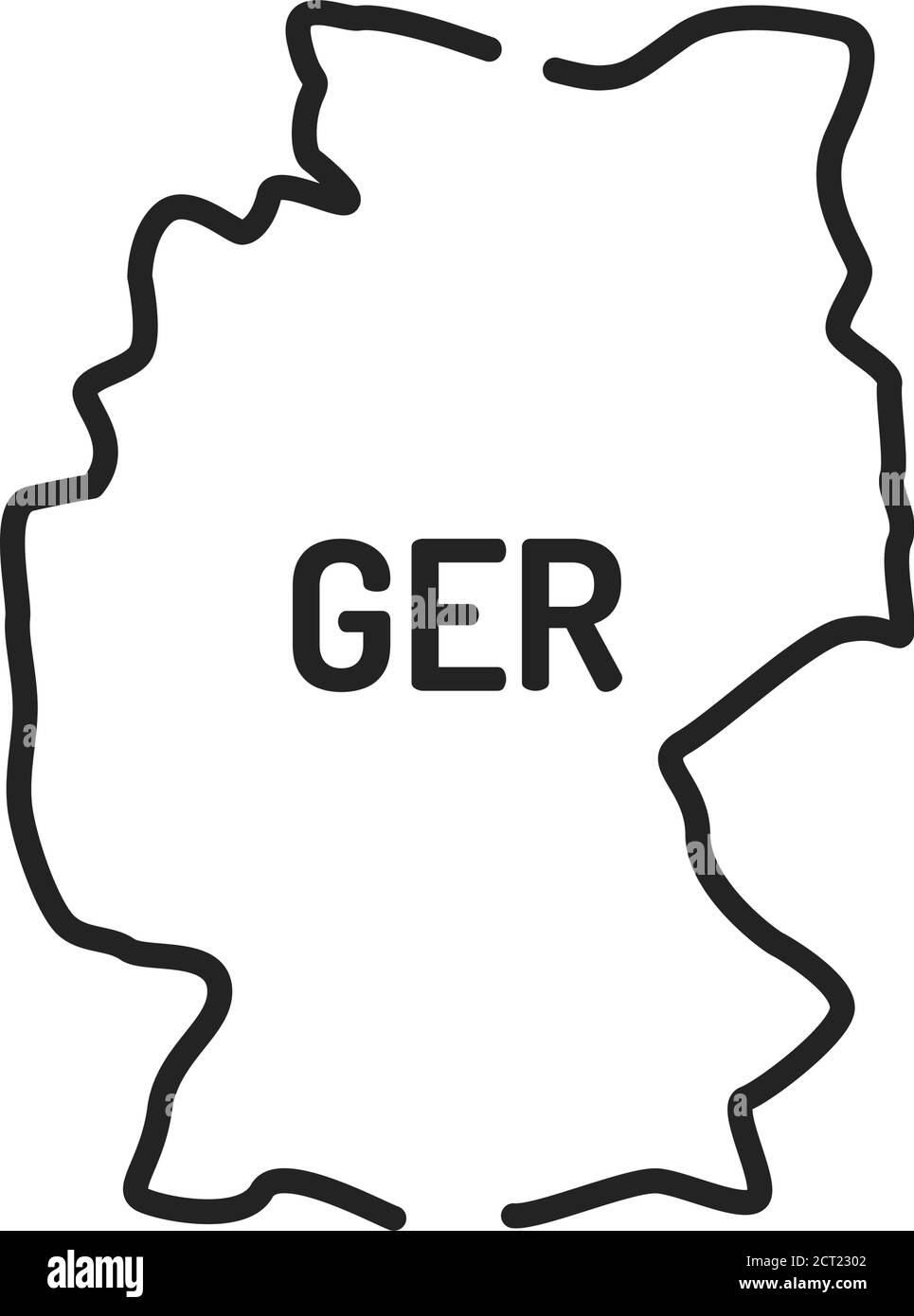 Germany map black line icon. Border of the country. Pictogram for web ...
