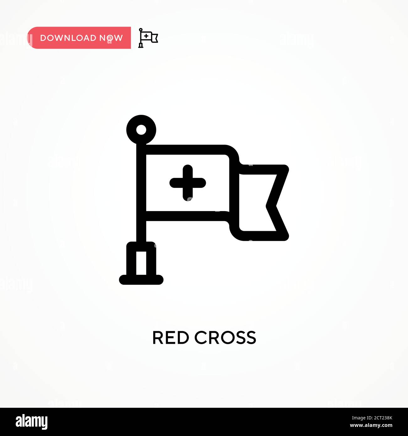 Red cross Simple vector icon. Modern, simple flat vector illustration ...