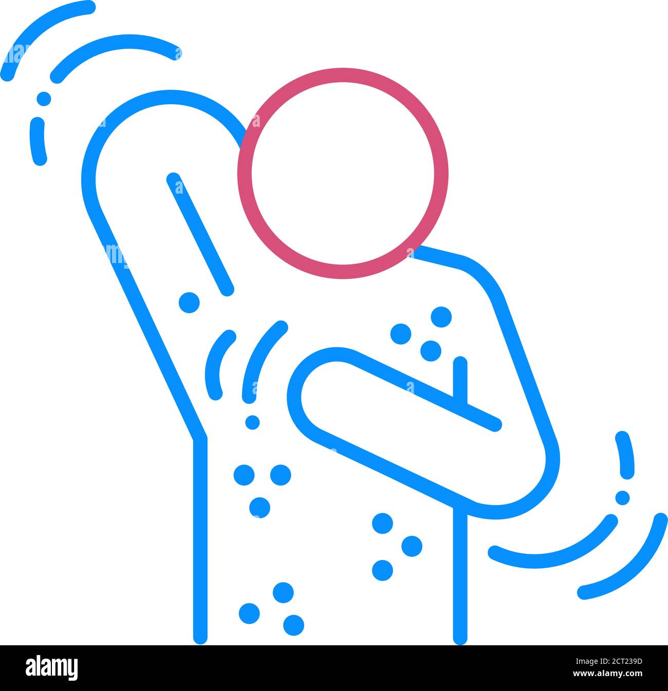 Allergy symptoms line color icon. Skin rash. Dermatological diseases ...