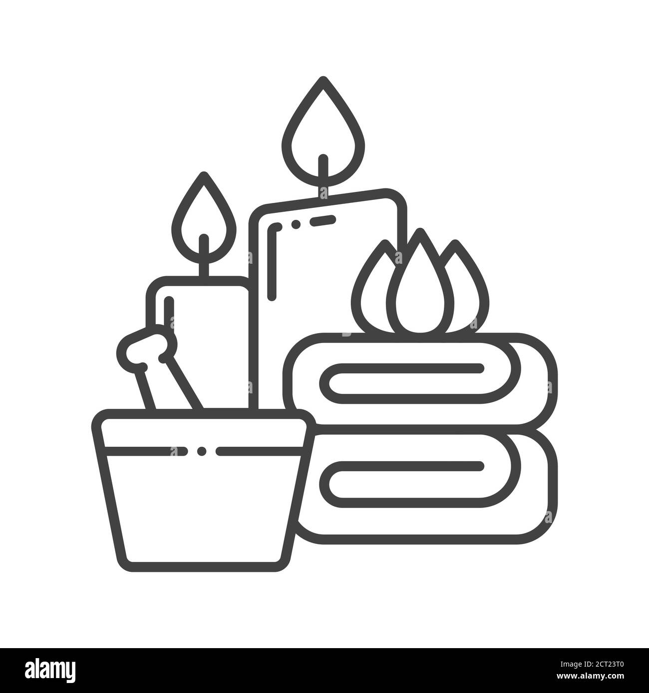 SPA salon black line icon. Take rest sign. Aromatherapy, massage ...