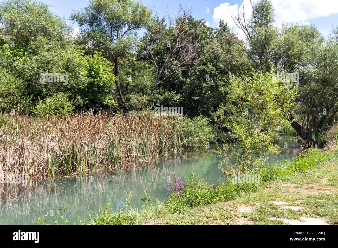 Aerial view of Iskar Panega Geopark along the Gold Panega River ...