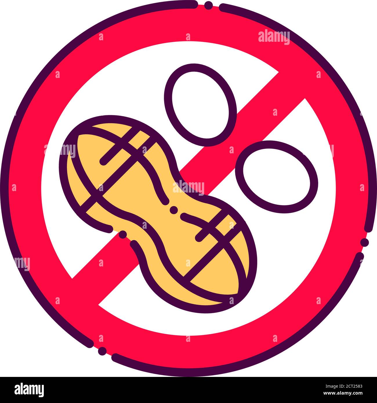 Nuts free line color icon. Allergenic ingredient. Food intolerance ...