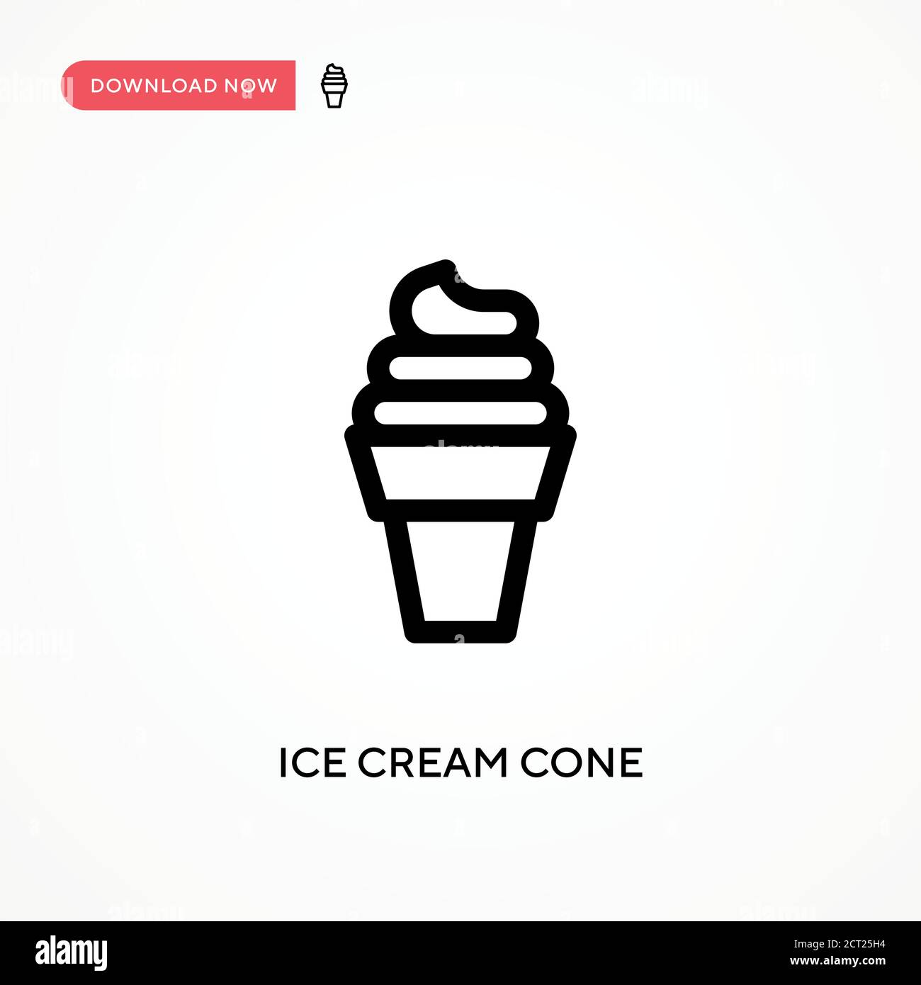 Ice cream cone Simple vector icon. Modern, simple flat vector illustration for web site or ...