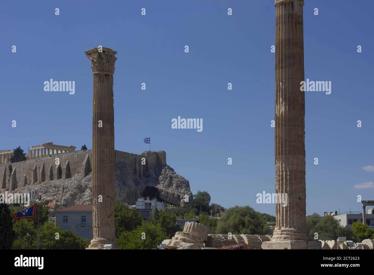Fallen column in temple zeus hi-res stock photography and images - Alamy
