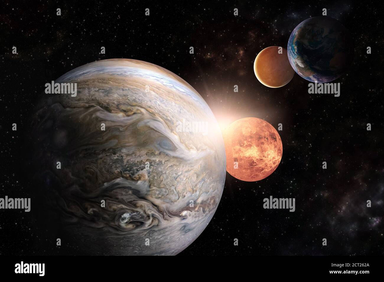 planets in Solar system in the starry universe with copy space Elements ...