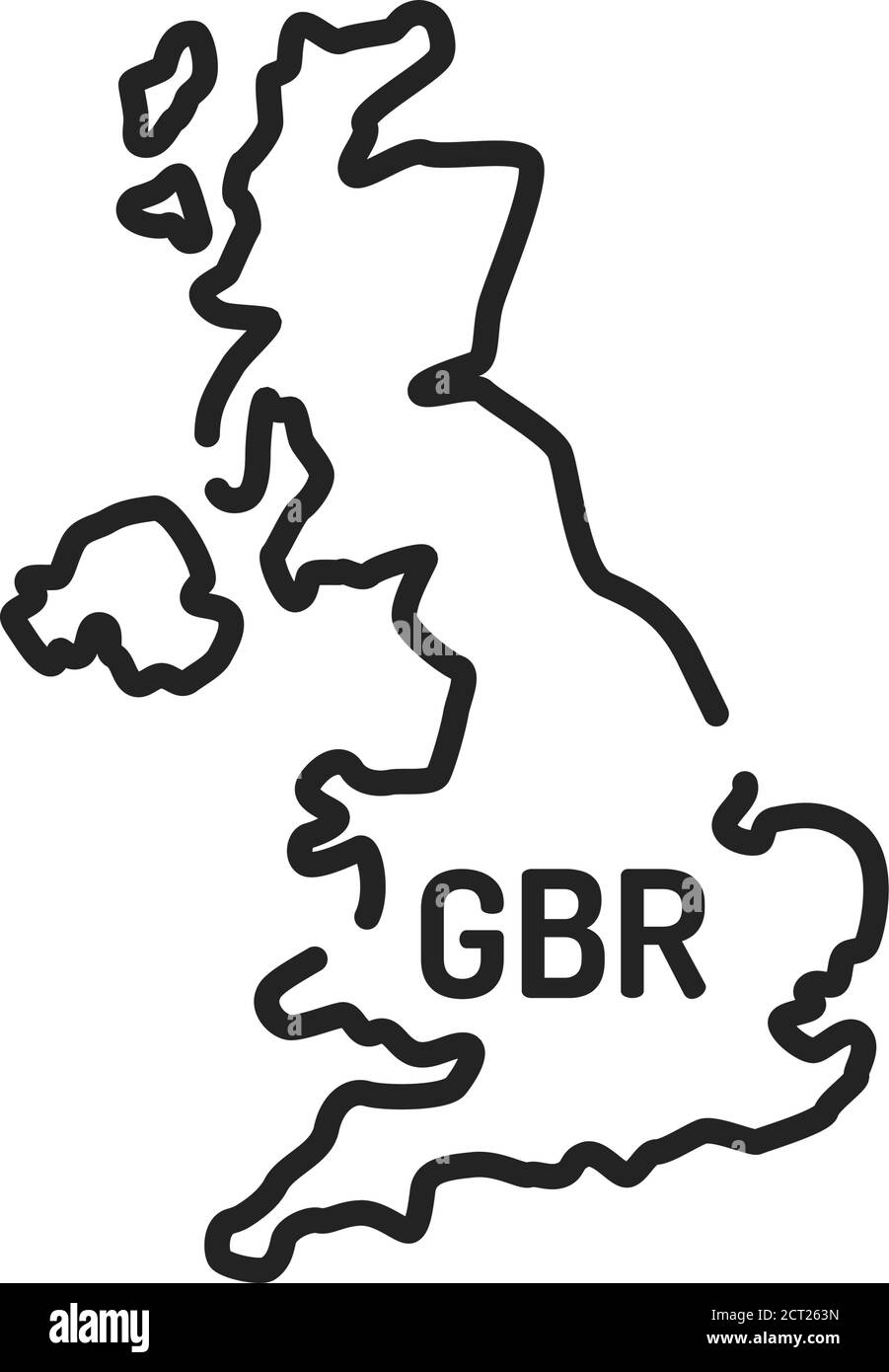 United Kingdom map black line icon. Border of the country. Pictogram ...