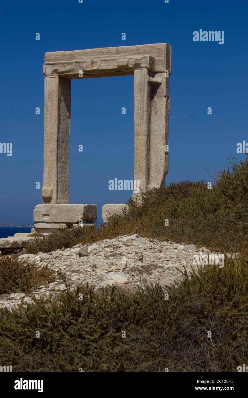 Naxos portara view hi-res stock photography and images - Alamy