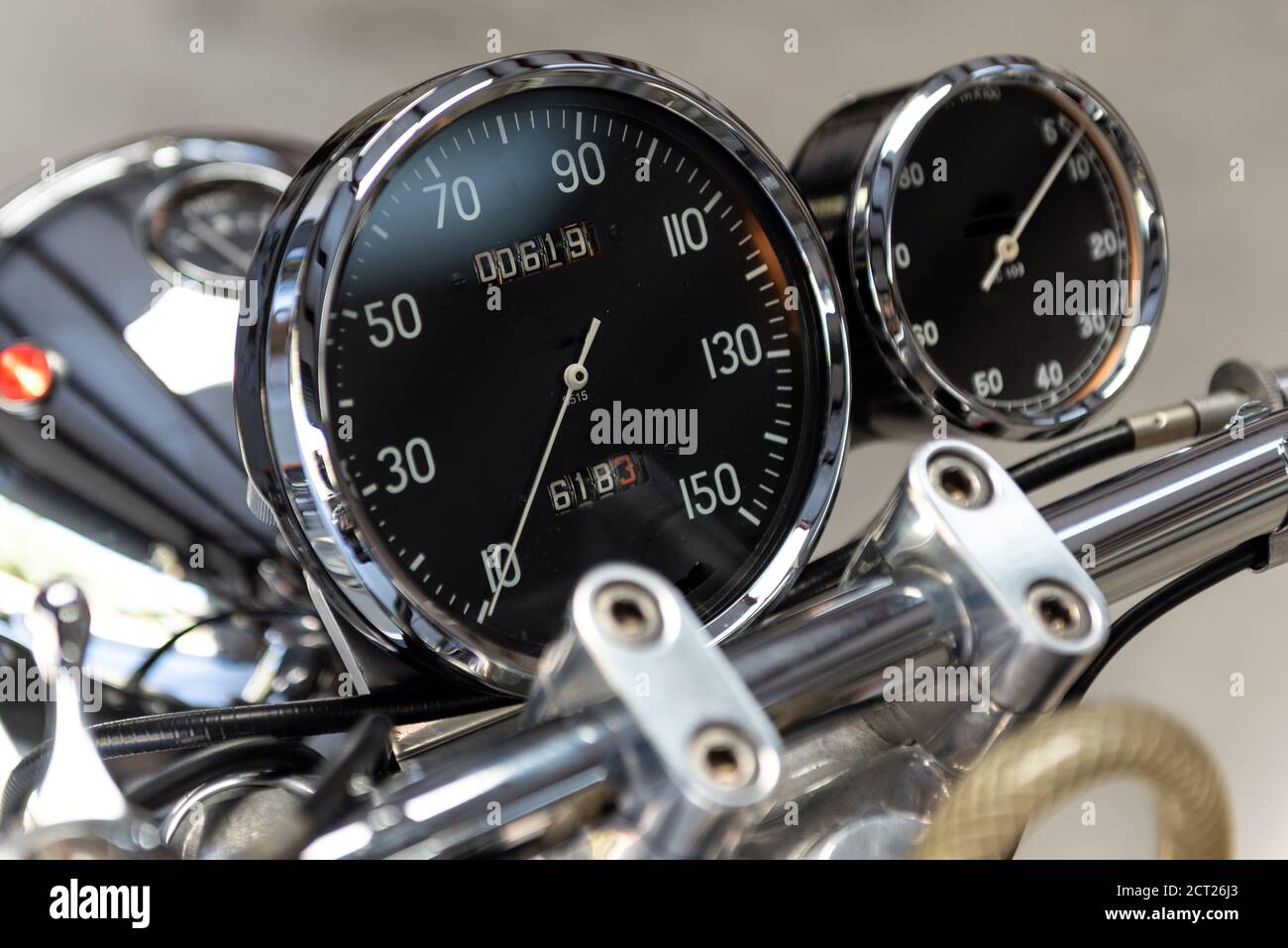 Speedometer gives rider reading of trip mileage and total miles on the ...
