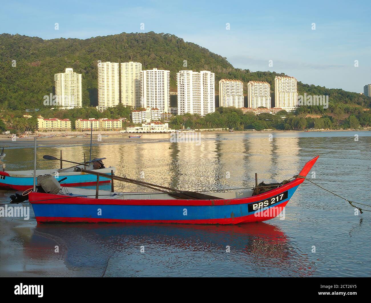 Penang, Malaysia skyline and seaside Stock Photo - Alamy