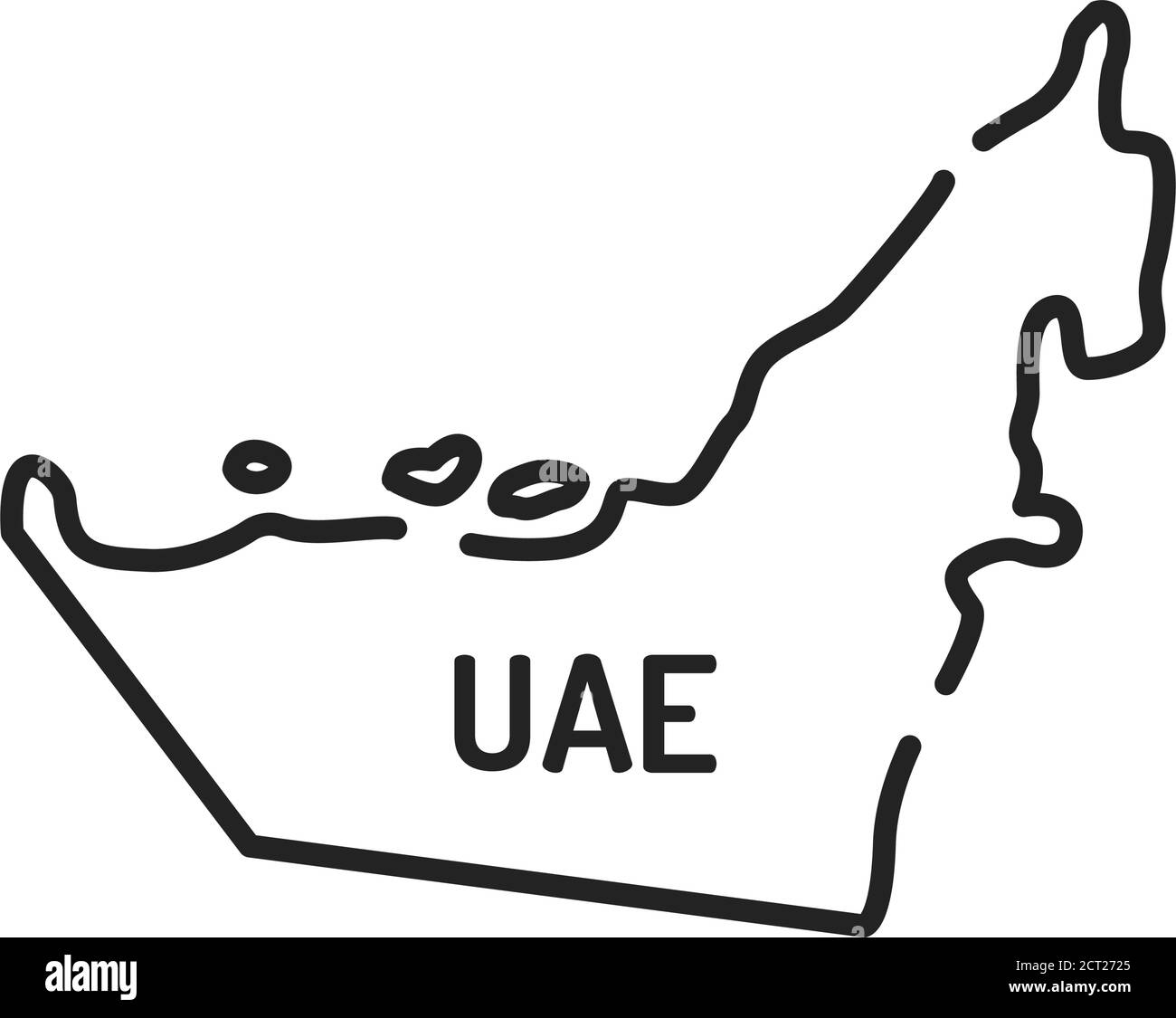 UAE map black line icon. Border of the country. Pictogram for web page ...
