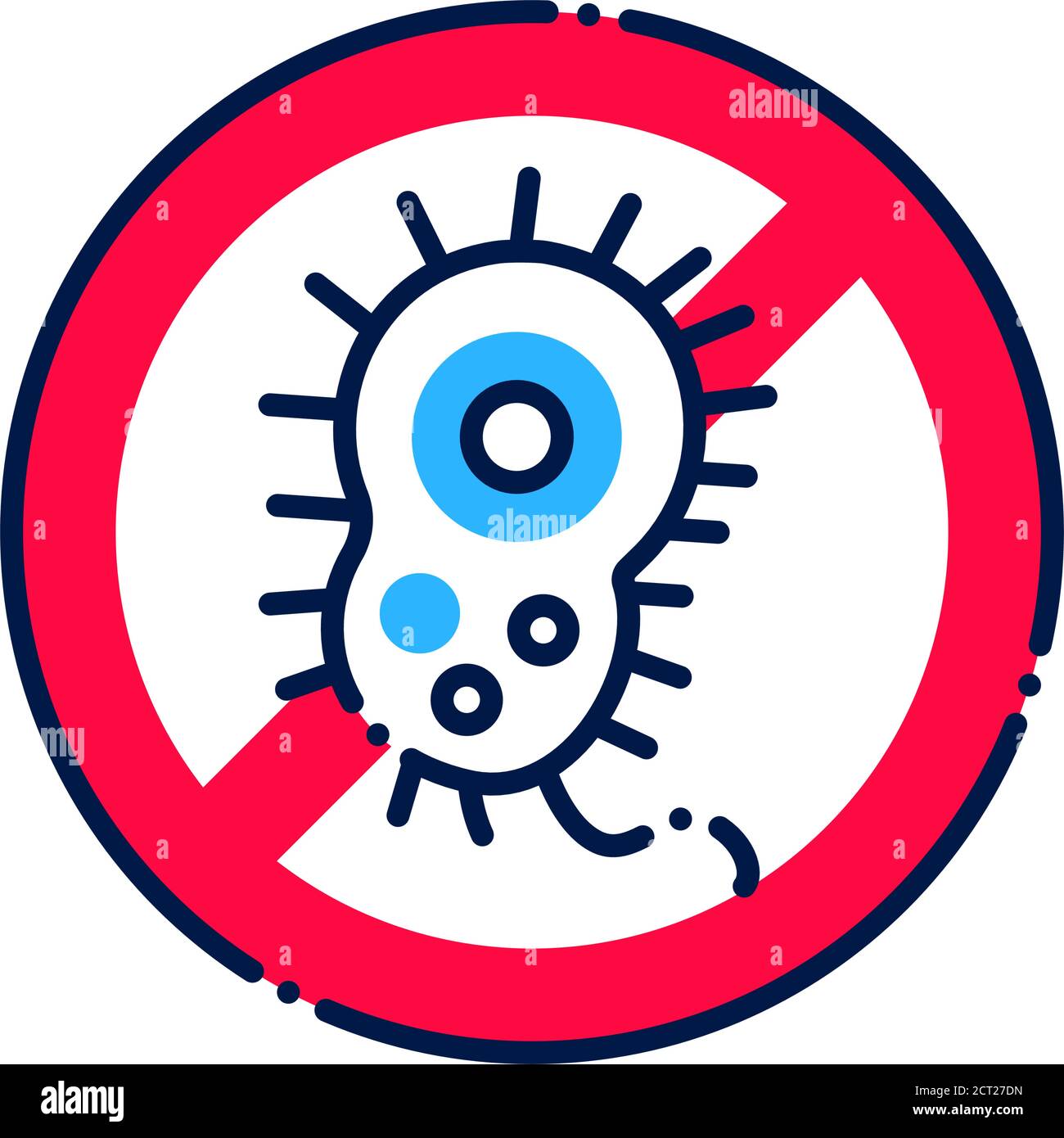 Bacteria allergy line color icon. Anti bacteria symbol and protection ...