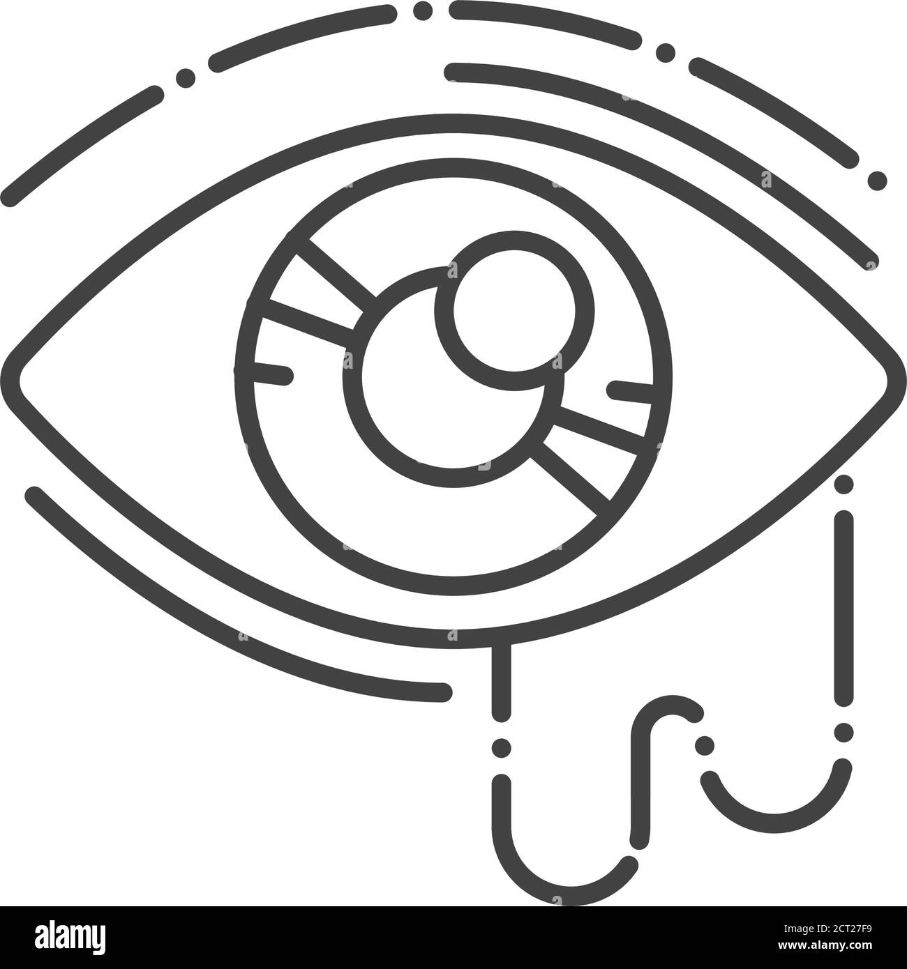 Conjunctivitis line black icon. Infectious diseases. Eye inflammation ...