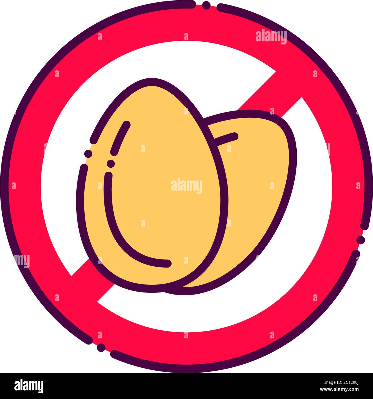 Eggs free line color icon. Allergenic ingredient. Food intolerance ...