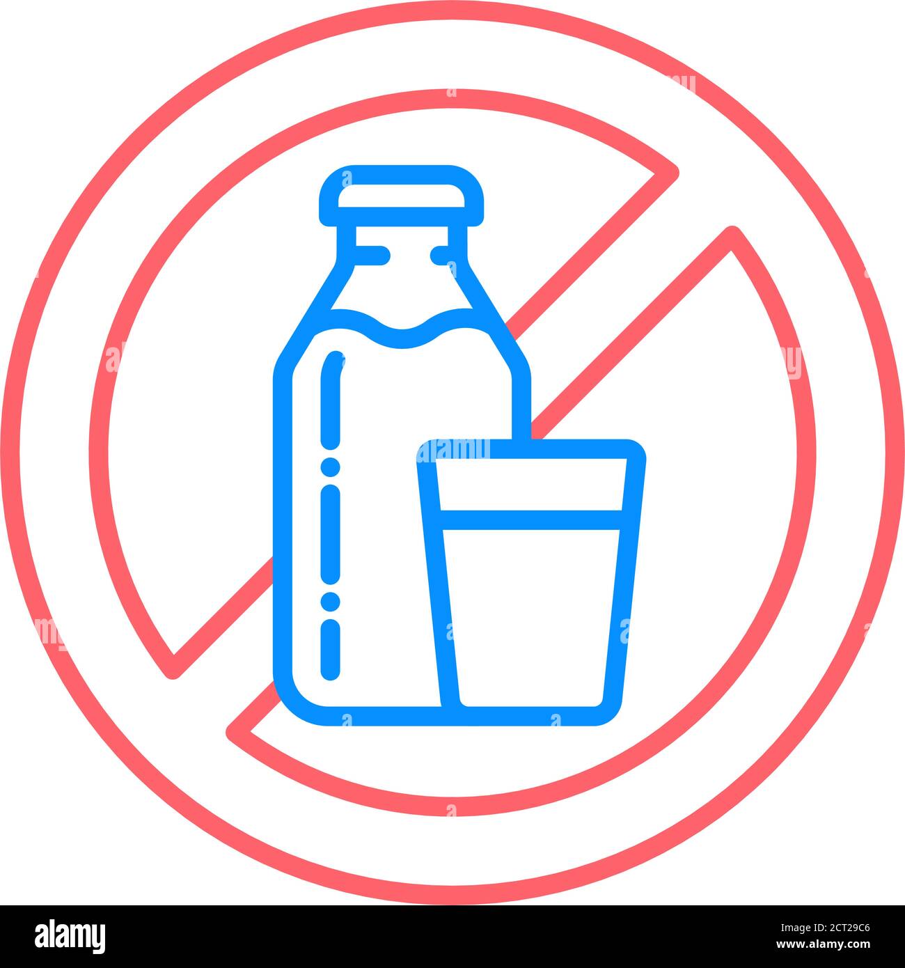 Lactose free line color icon. Allergenic ingredient. Food intolerance ...