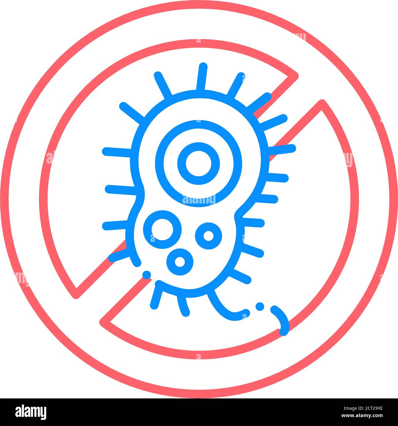 Bacteria allergy line color icon. Anti bacteria symbol and protection ...