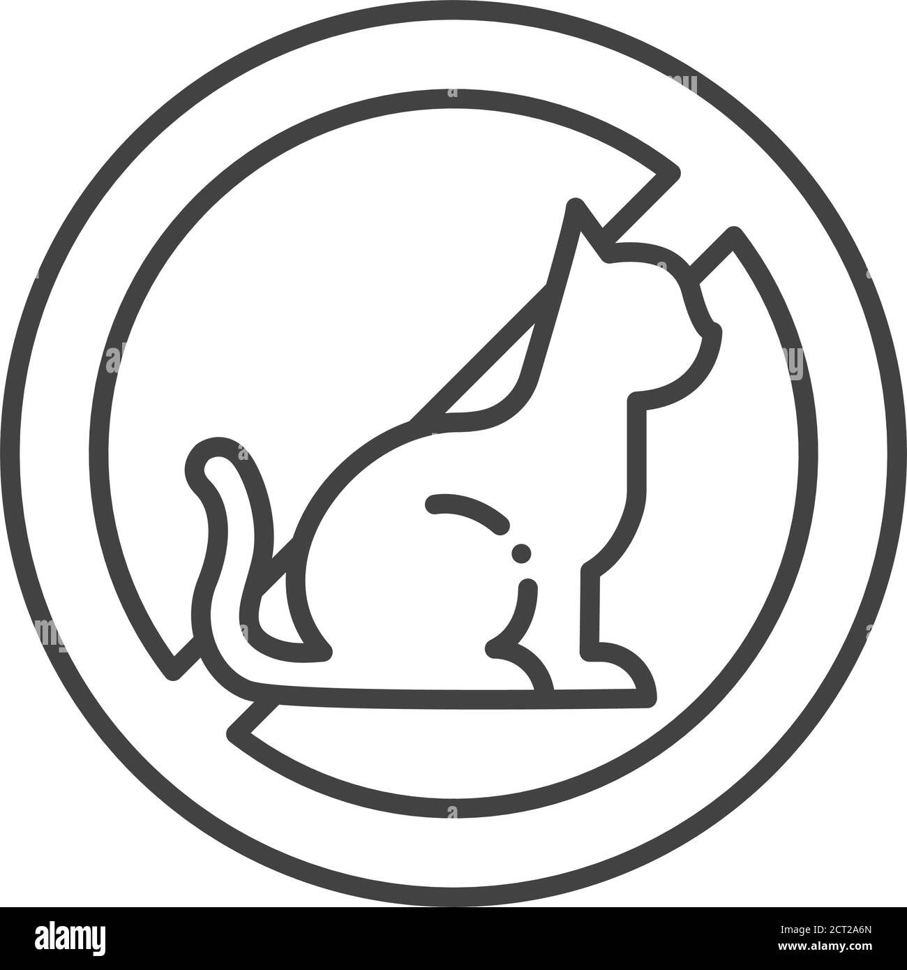 Animal allergy line black icon. Reaction to cat hair. Respiratory ...