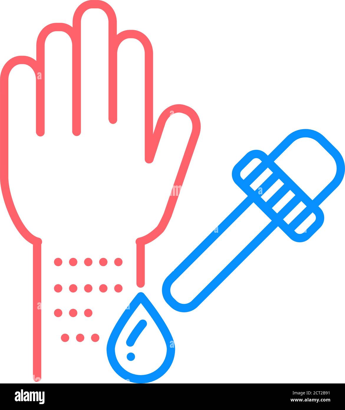 Allergy tested line color icon. Allergic reaction concept. Medical ...