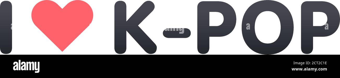 Korean pop poster. Black lettering. Music record K-POP concept Stock ...