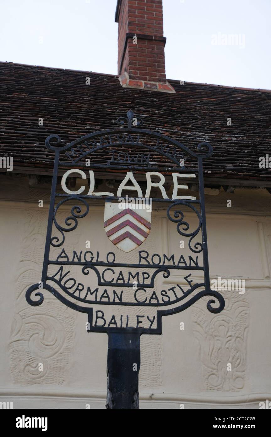 Clare sign, Clare, Suffolk Stock Photo - Alamy