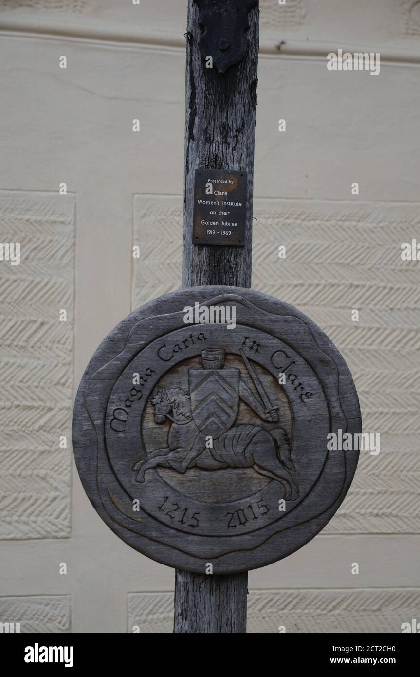 Clare sign, Clare, Suffolk Stock Photo - Alamy