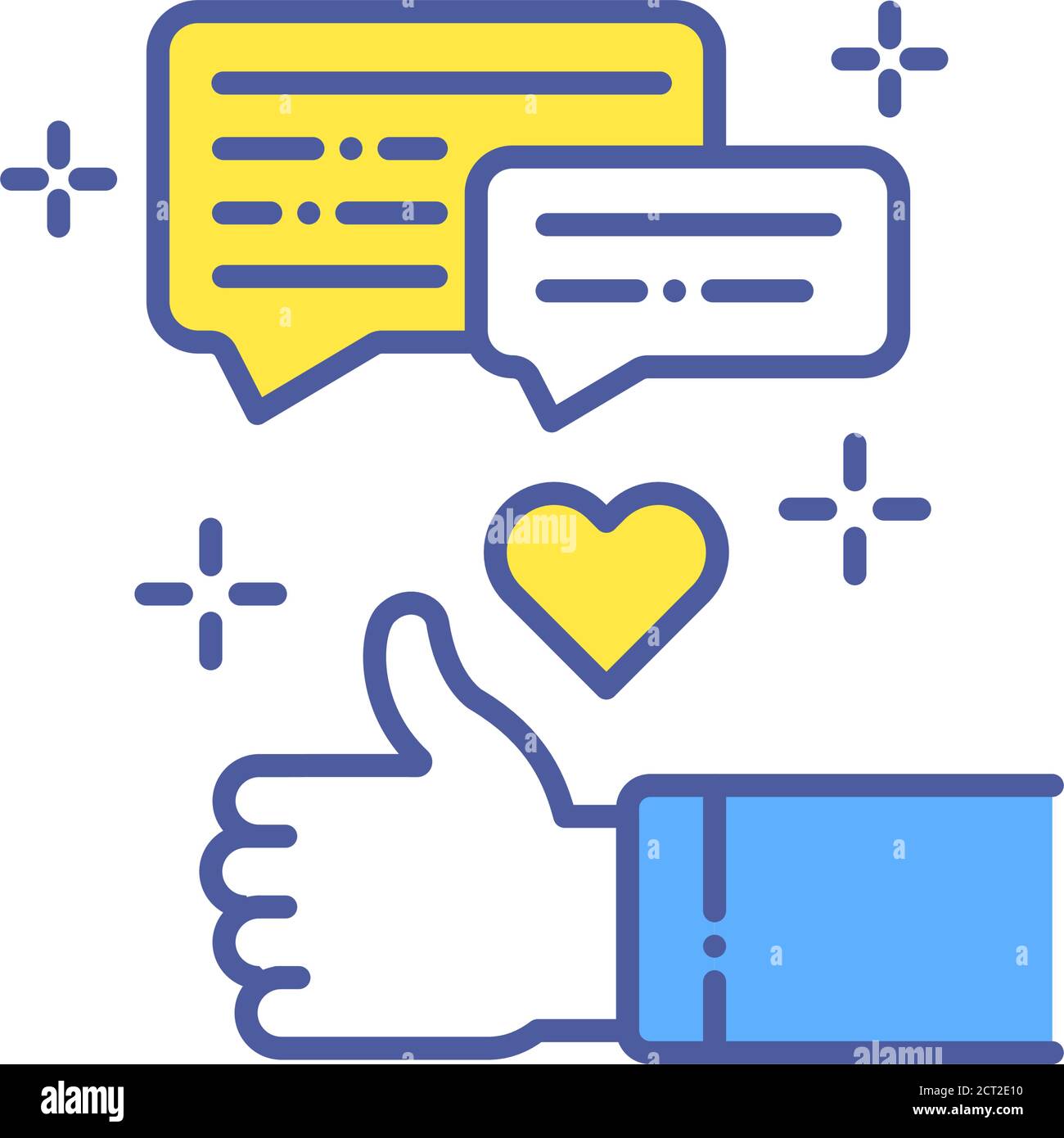 Approved color line icon. Positive feedback concept. Customer ...