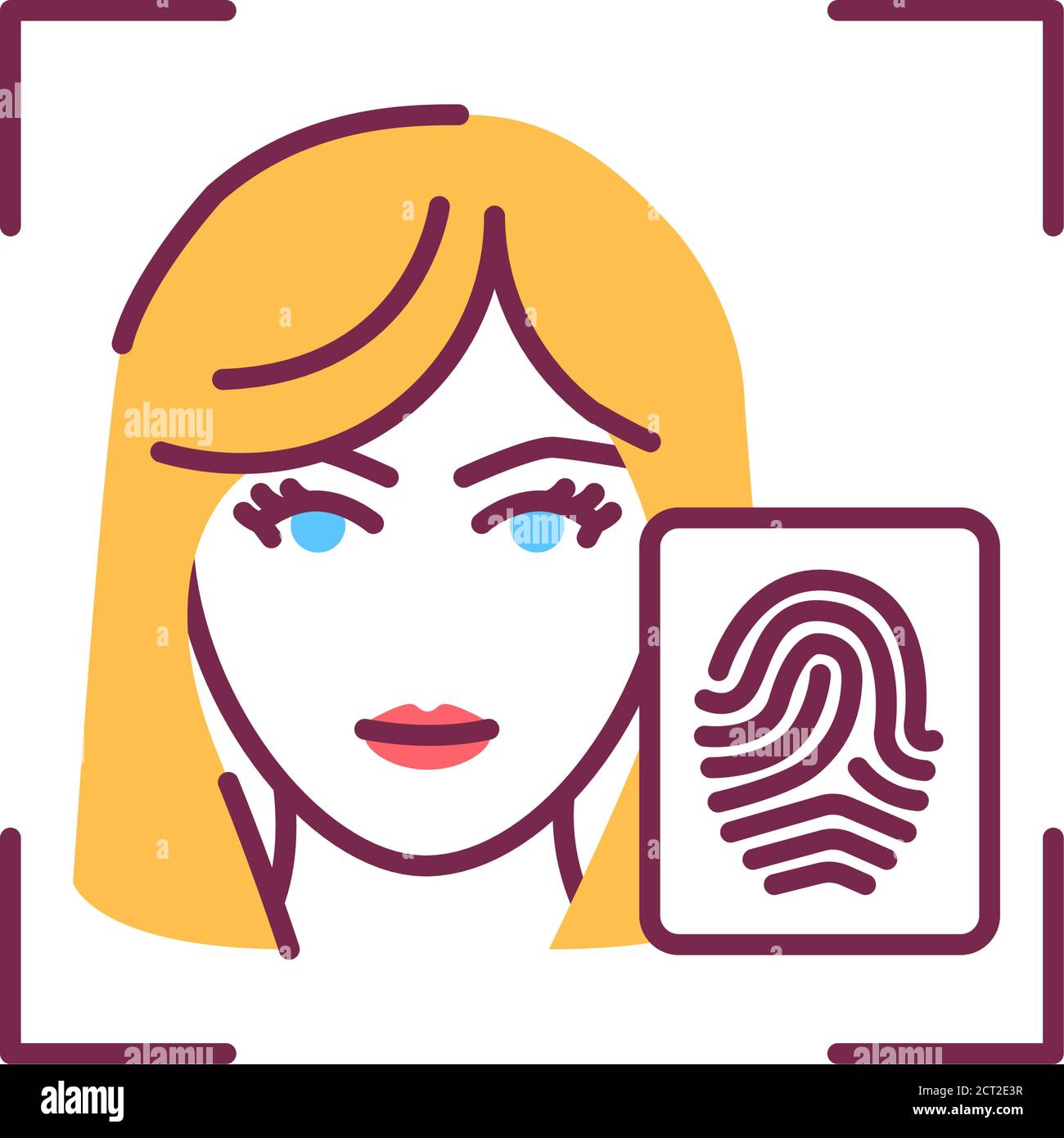 Identification face and fingerprint scan provides security access color ...