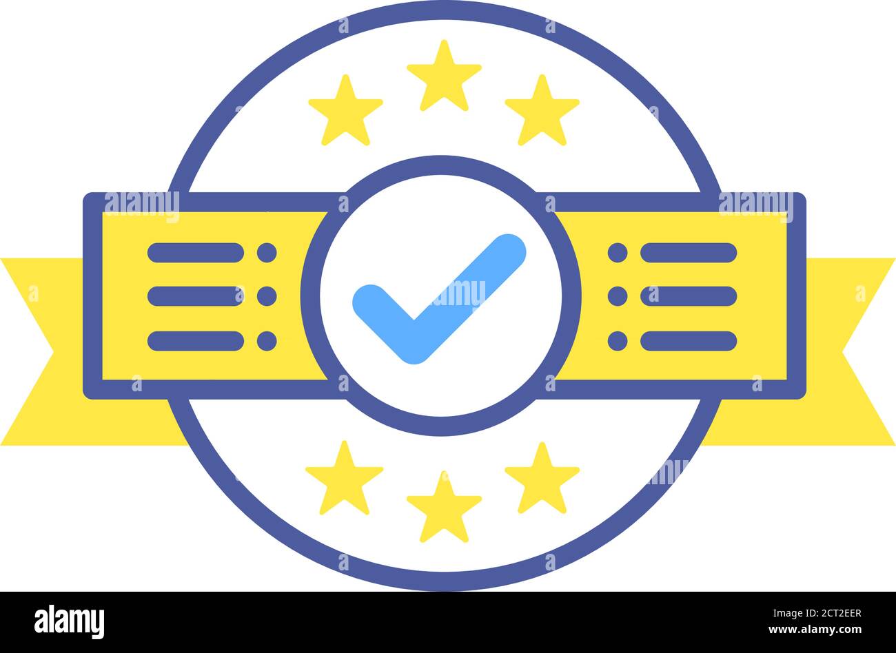 Approved stamp color line icon. Successful check concept. Certified ...