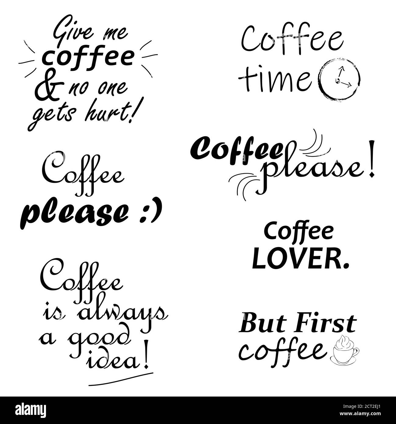 coffee quotes vector set - coffee advertisement logo Stock Vector Image ...
