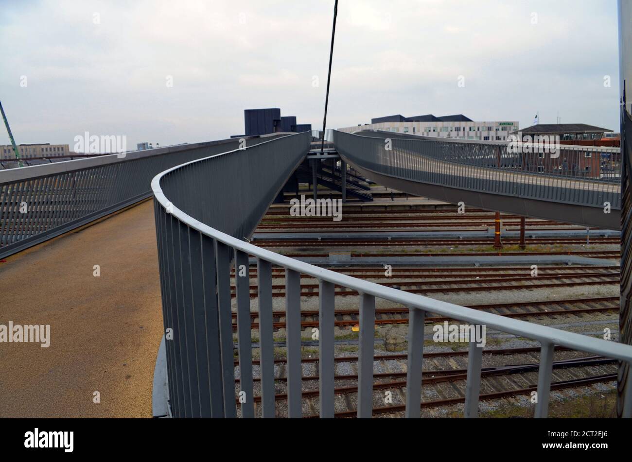 Denmark - Odense Byens Bro (Pedestrian Bridge) over train tracks Stock ...
