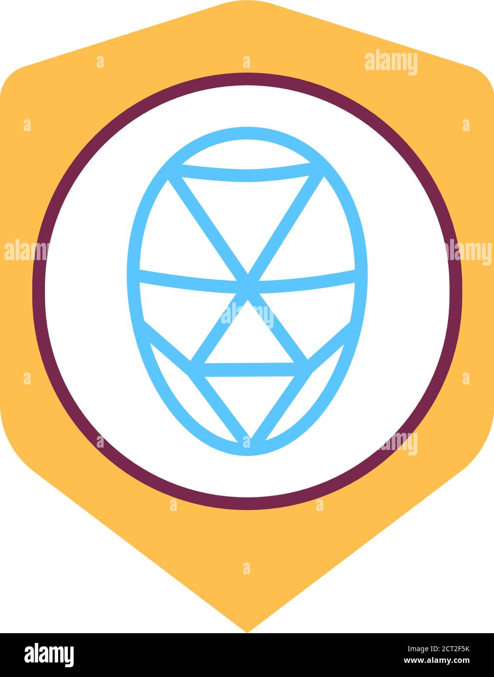Identification polygonal grid face color line icon. Protection and ... Identification polygonal grid face color line icon. Protection and ...