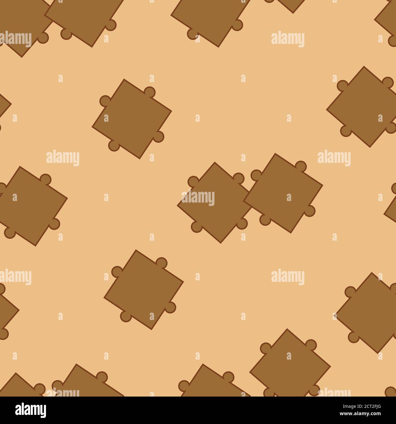 seamless pattern with brown puzzle pieces vector Stock Vector Image ...
