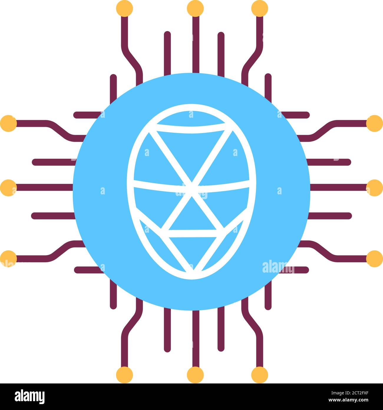 Identification Polygonal Grid Face Color Line Icon Id And Verifying