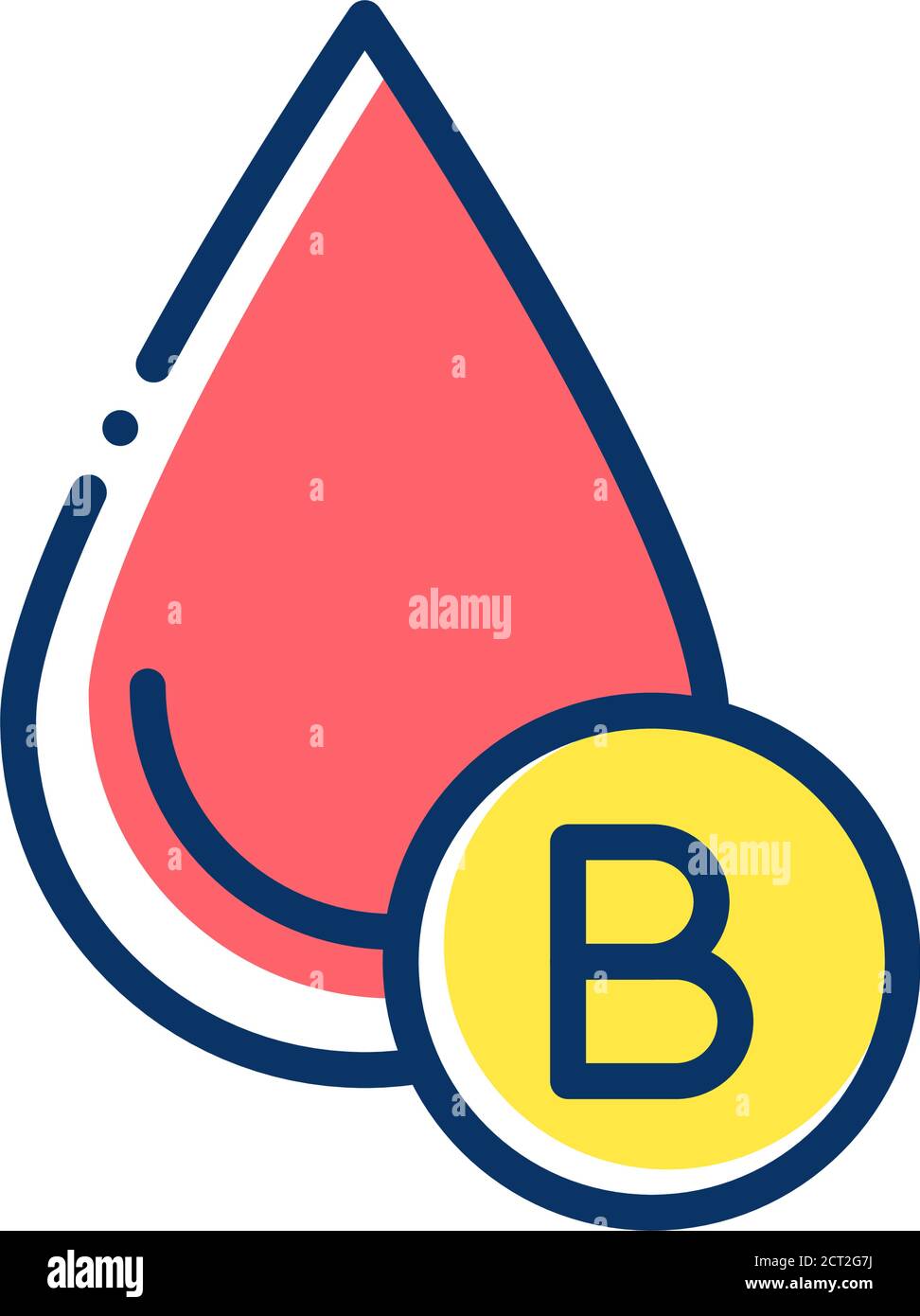 B blood group color line icon. Donorship concept. Pictogram for web ...