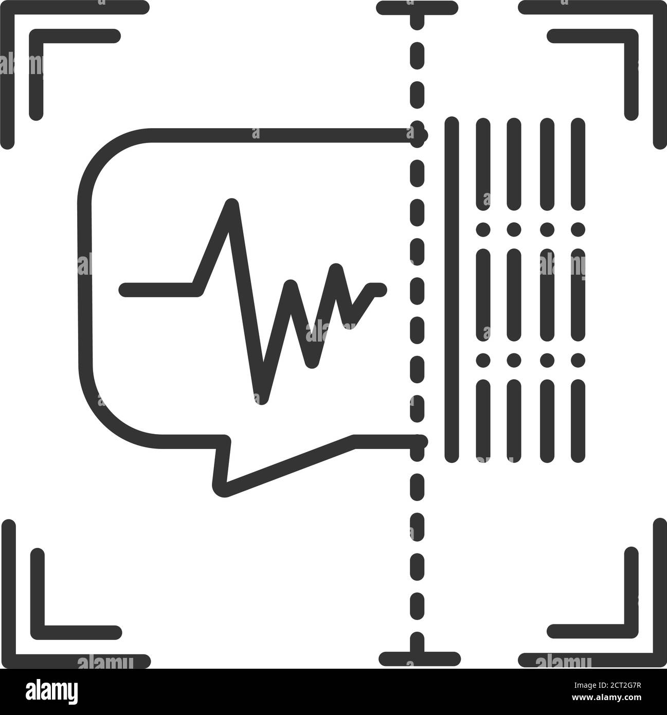Voice identification scan provides security access black line icon ...
