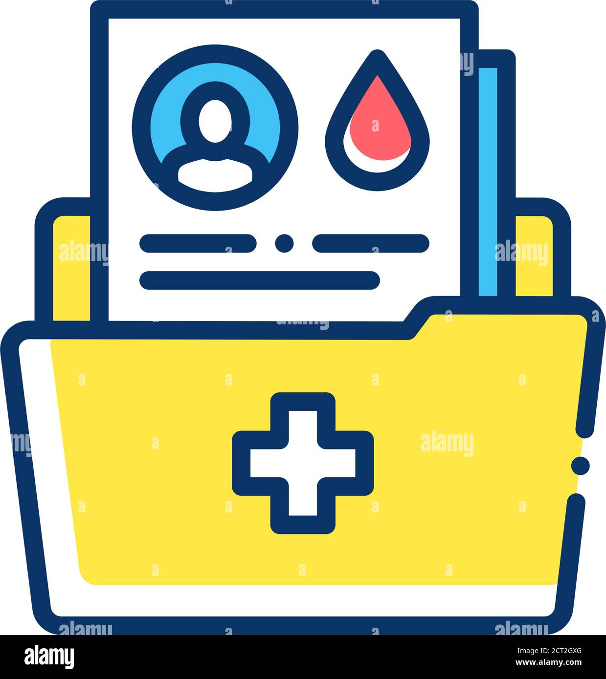 Medical file folder color line icon. Patient disease history. List of ...