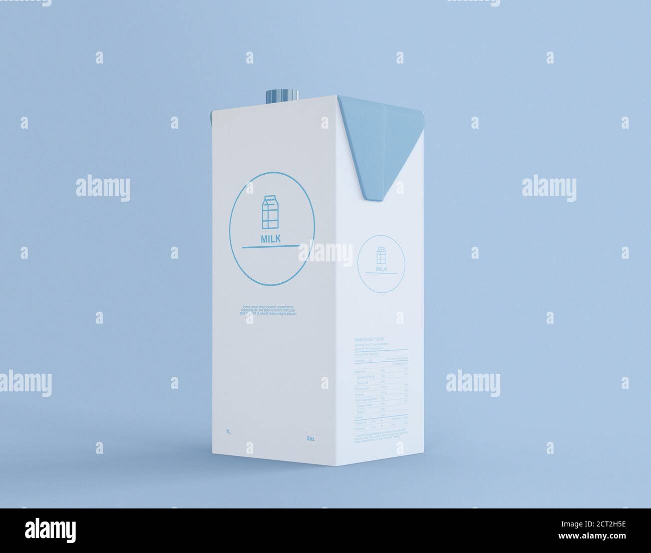 3D Illustration. Realistic milk packaging on isolated background. Milk ...