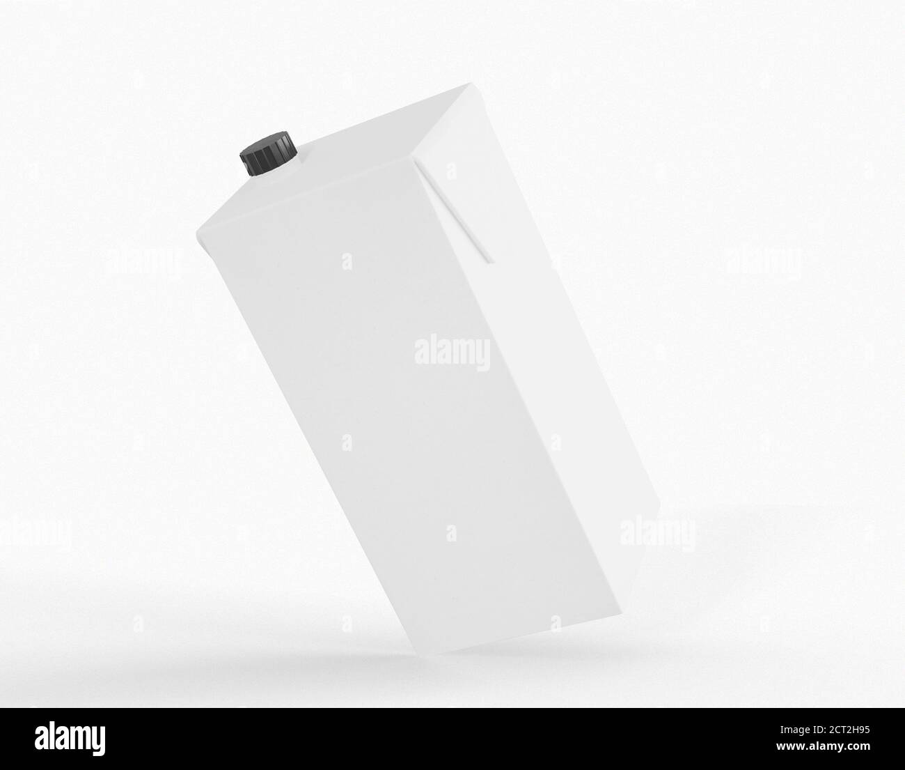 3D Illustration. Empty milk packaging mockup on isolated background ...