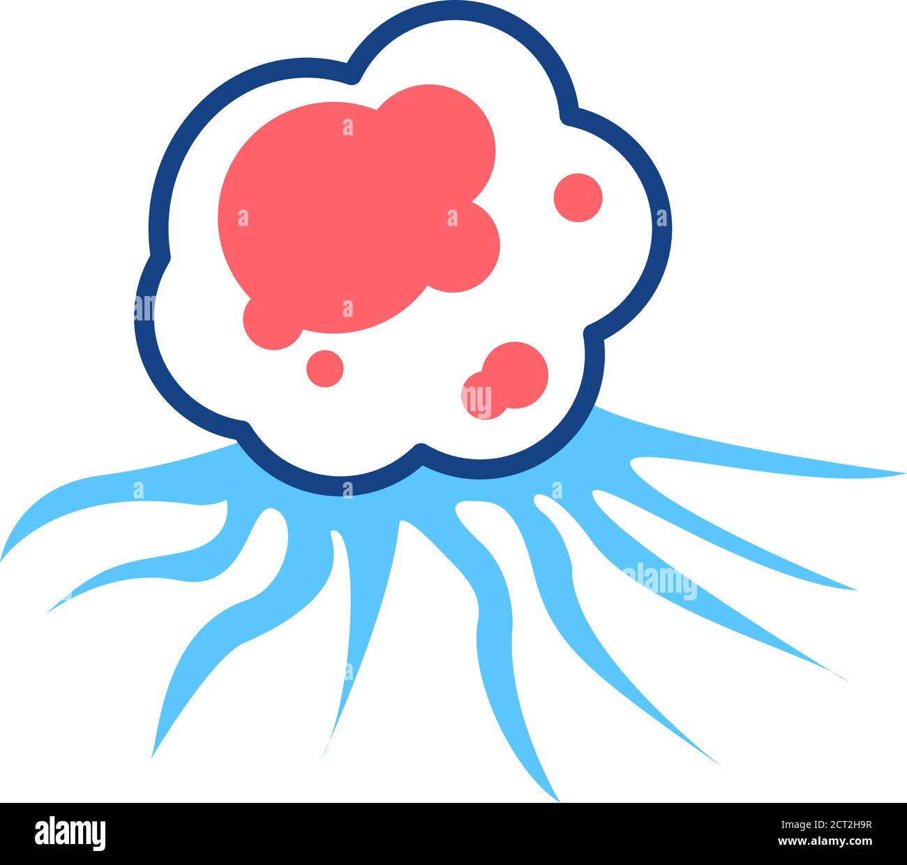 Virus cancer cell color line icon. Oncology sign. Disease, illness ...