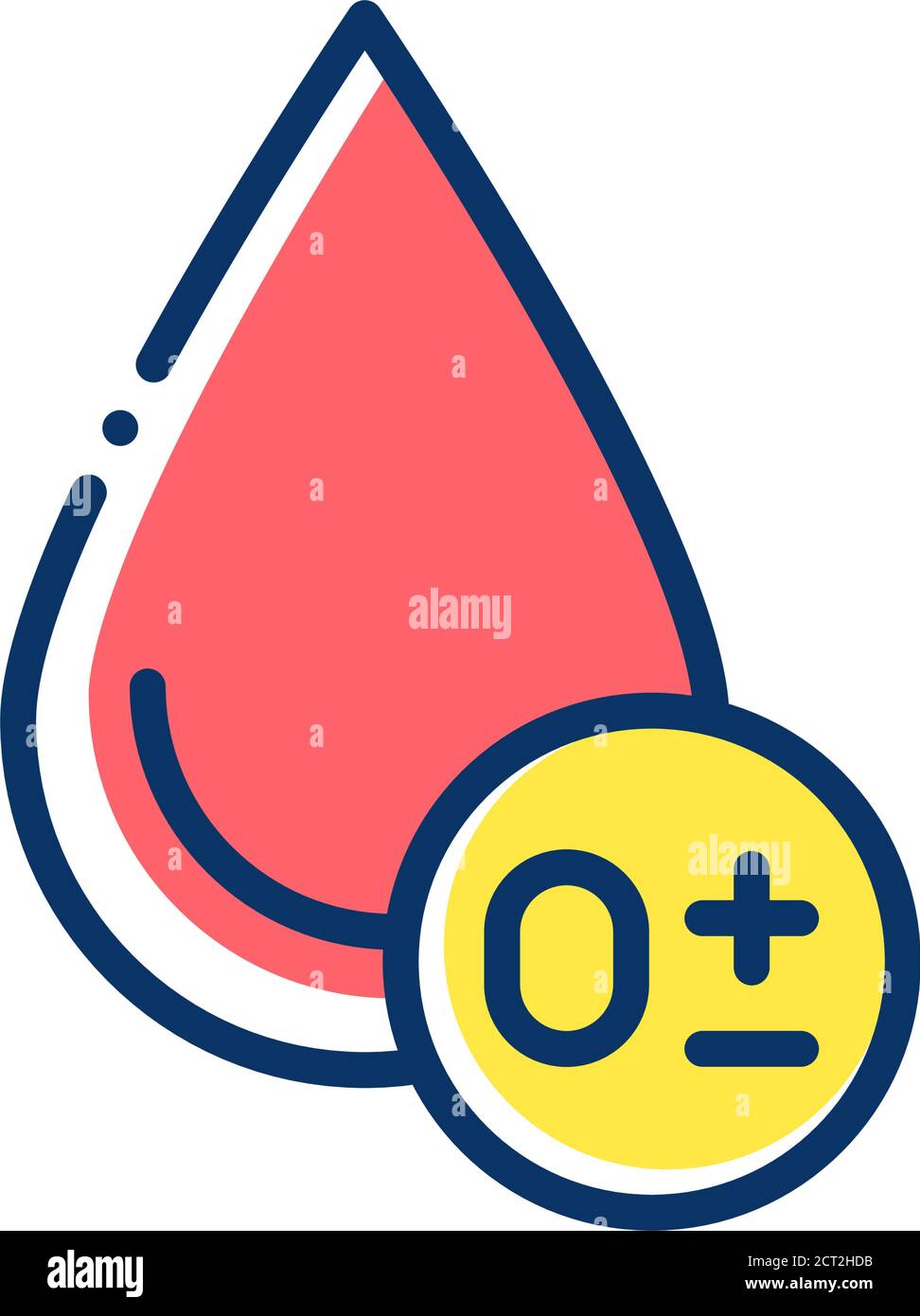 0 plus minus blood group color line icon. Donorship concept. Pictogram ...