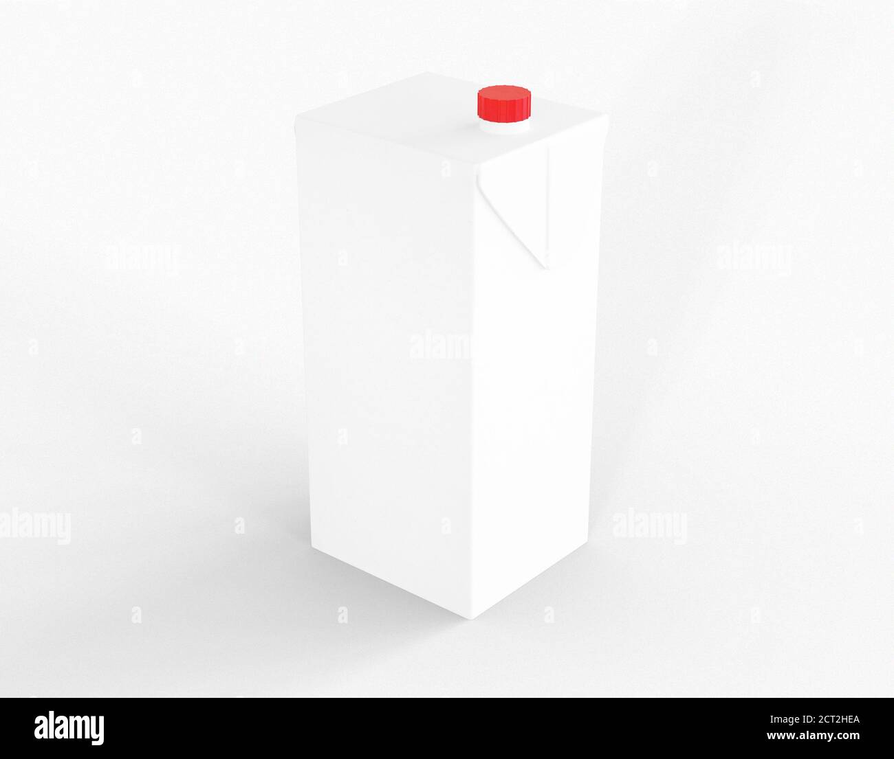 3D Illustration. Empty milk packaging mockup on isolated white ...