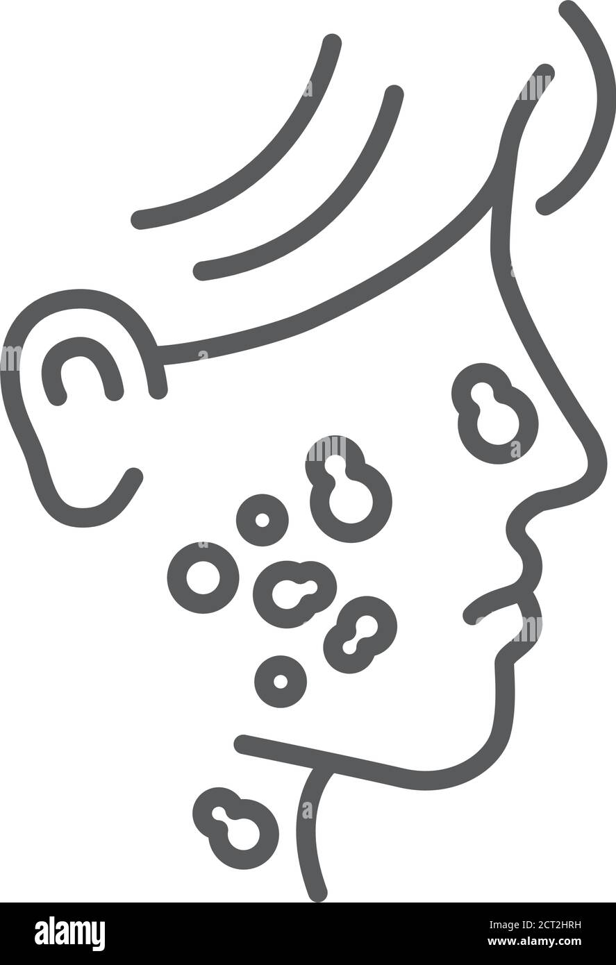 Skin cancer line black icon. Human dermatology disease concept ...