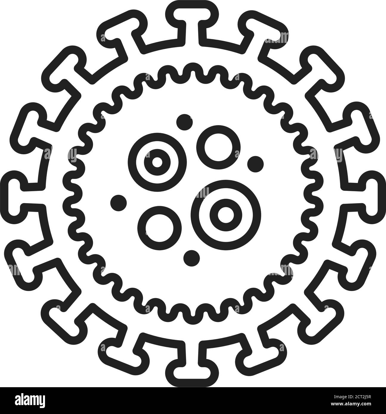 Immunodeficiency virus HIV black line icon. Bacteria, microorganism ...