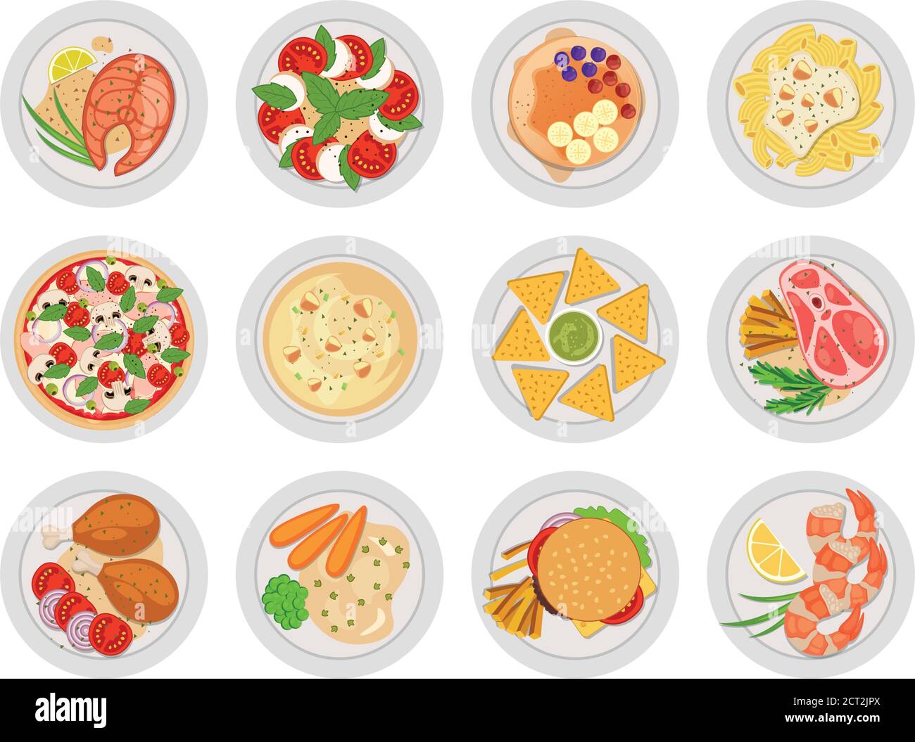 Restoran Menu design flat color icon set. Dishes menu symbol Stock ...