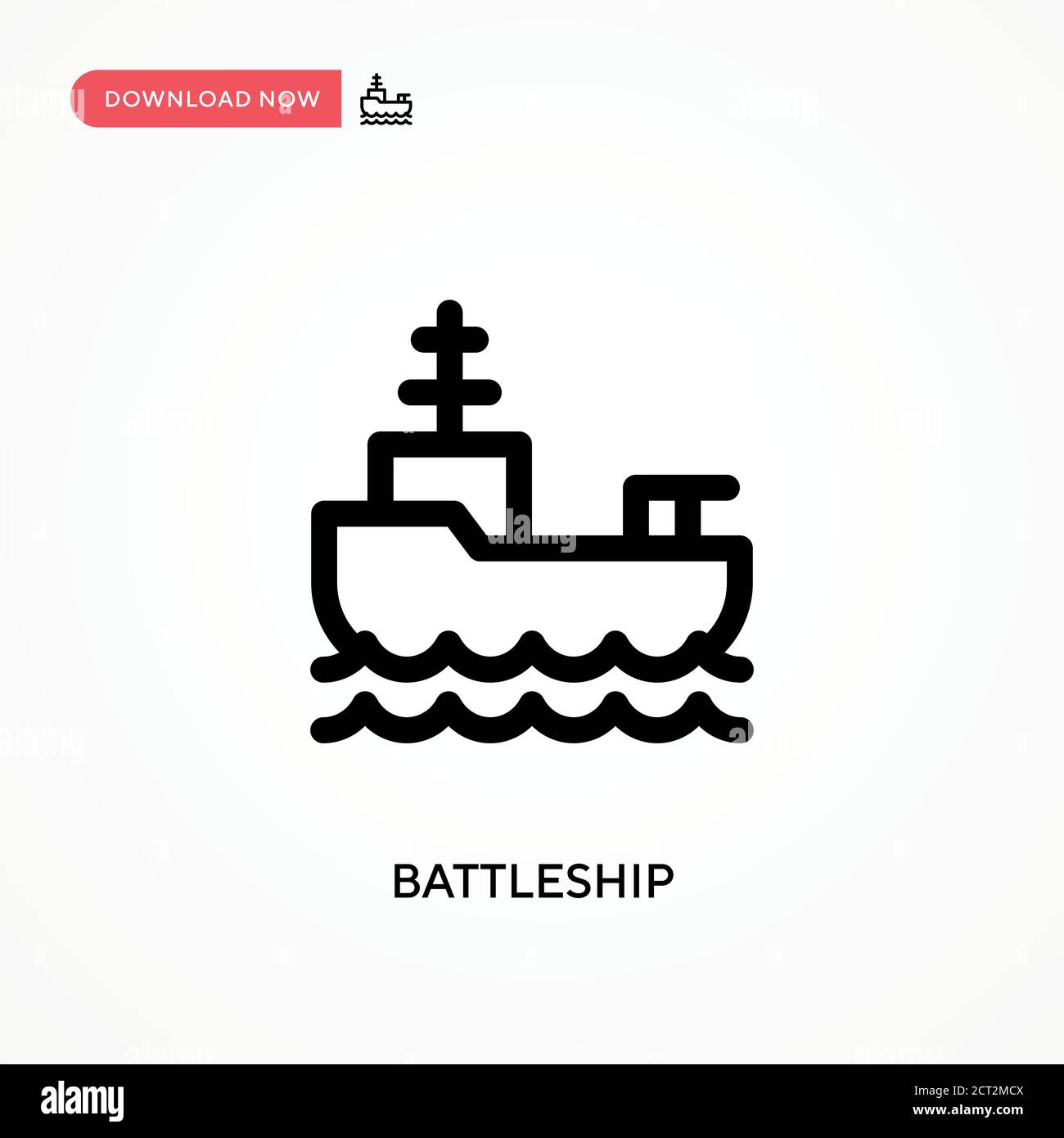 Battleship Simple vector icon. Modern, simple flat vector illustration for web site or mobile ...