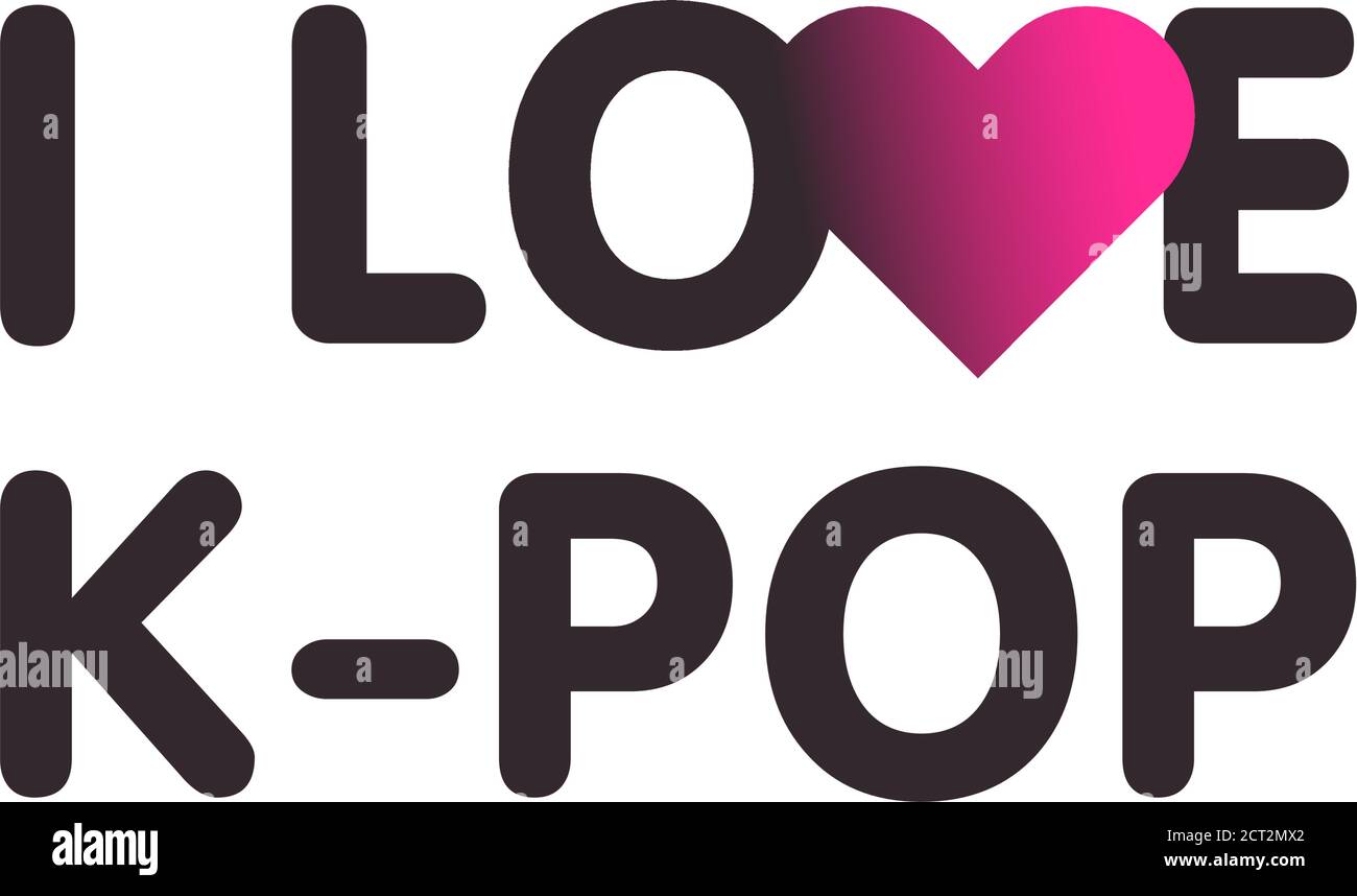 Korean pop poster. Black lettering. Music record K-POP concept Stock ...