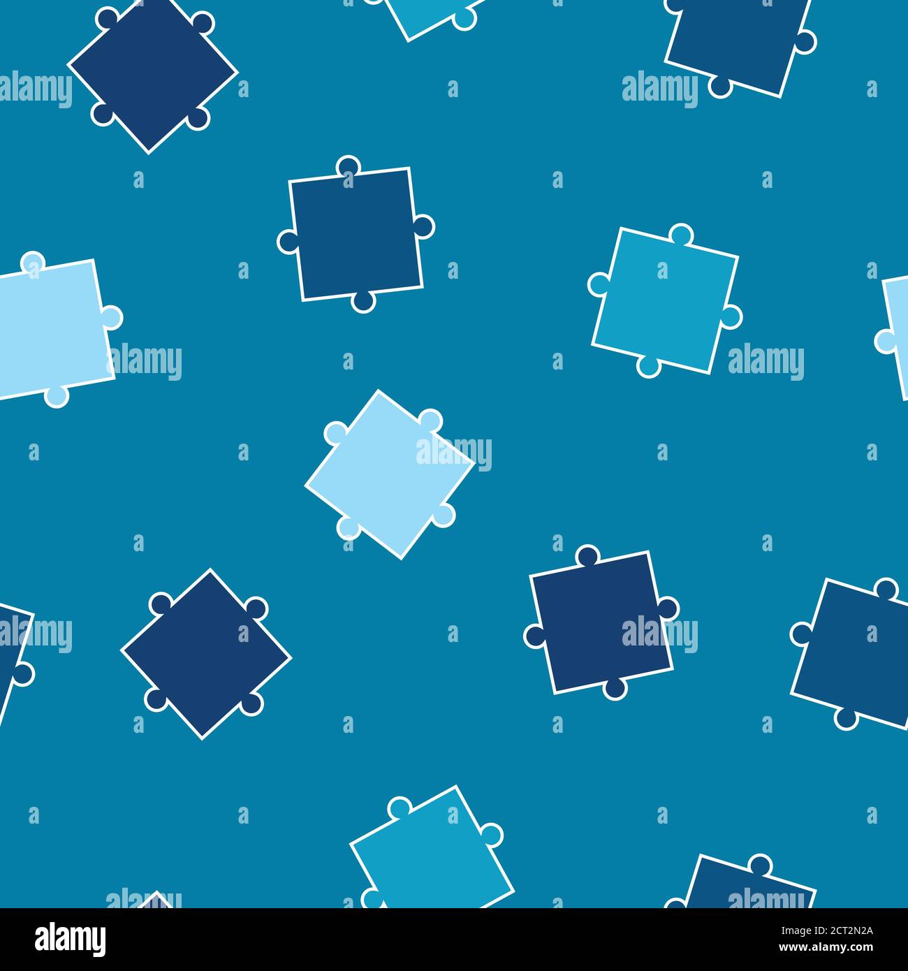 seamless pattern with blue puzzle pieces vector - blue theme Stock ...