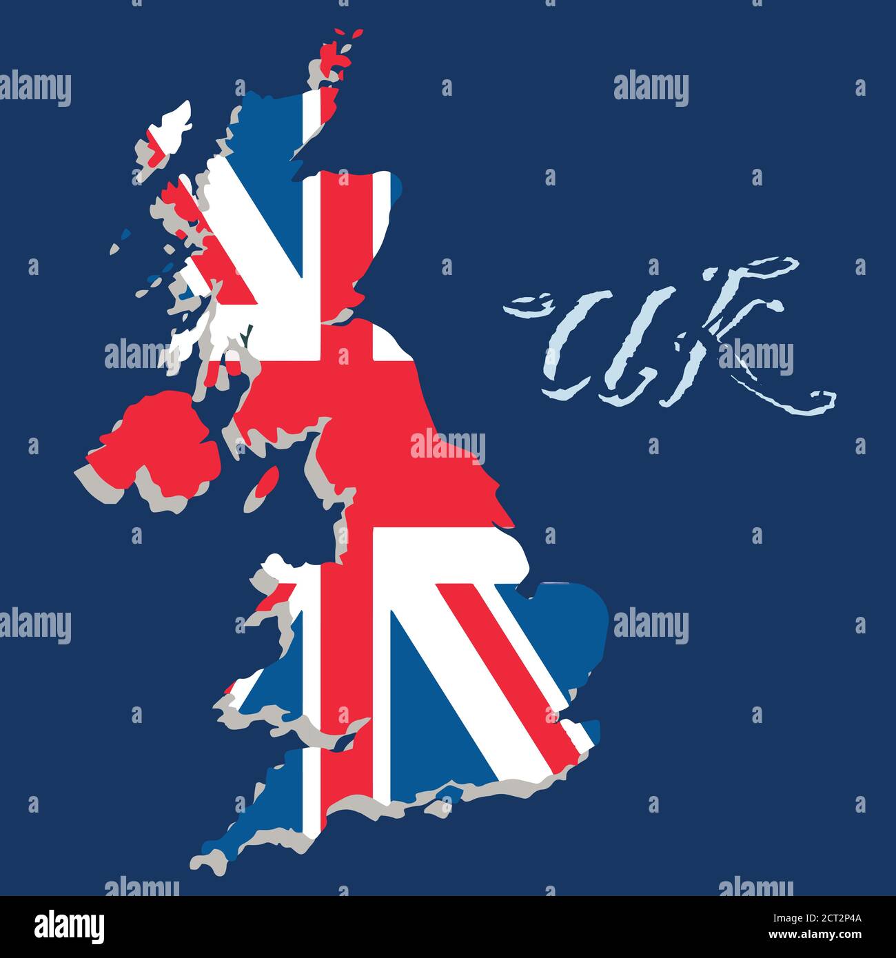 United Kingdom map vector with the english flag Stock Vector Image ...