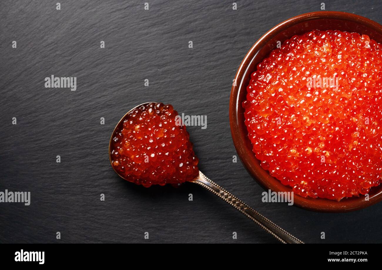 Red caviar in pot hi-res stock photography and images - Alamy