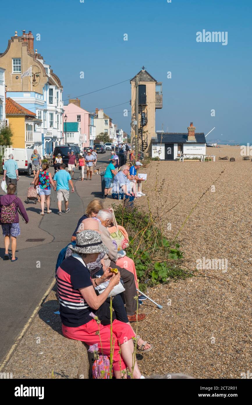 The seafront and South Lookout at Aldeburgh, Suffolk, England, UK Stock ...