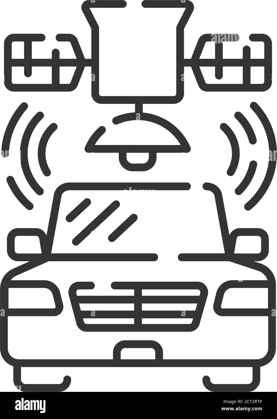 Car location tracking with satellite navigation color line icon. Self ...